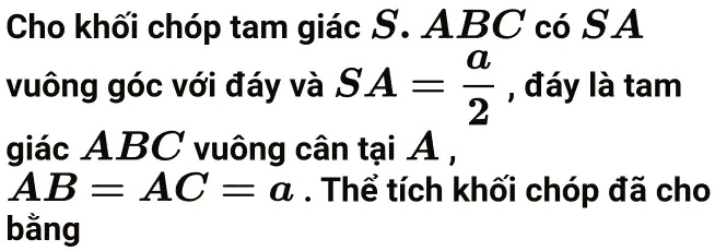 Solved Cho Khá‘i ChÃ³p Tam GiÃ¡c S Abc CÃ³ Sa VuÃ´ng GÃ³c Vá›i Ä‘Ã
