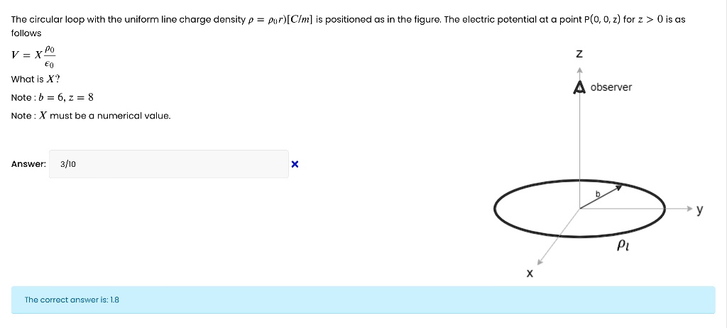 The circular loop with the uniform line charge density ρ = ρ0r [C/m] is positioned as in the ...