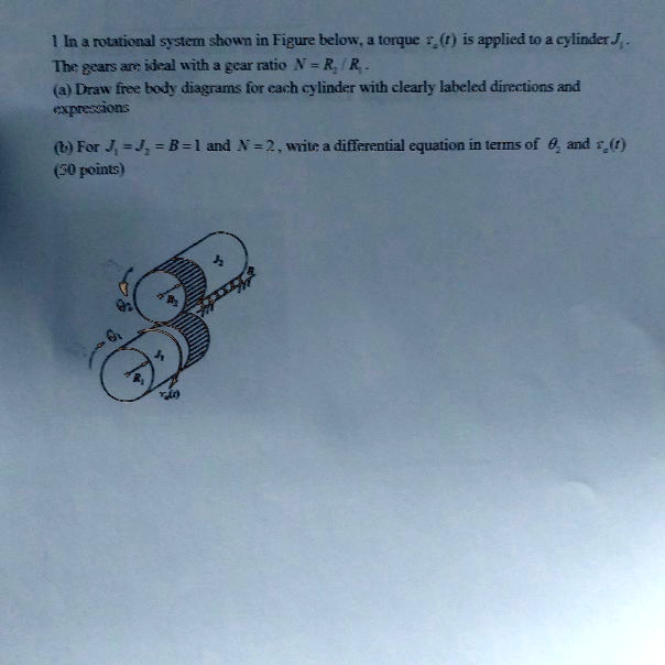 SOLVED: In a rotational system shown in Figure below, a torque Ï„ is applied to a cylinder. The ...