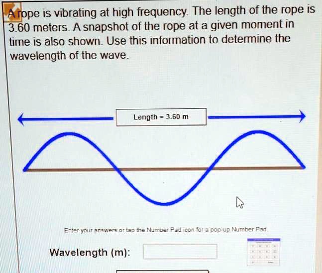 [GET ANSWER] A rope is vibrating at high frequency. The length of the ...