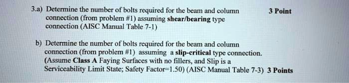 33 determine the number of bolts required for the beamn and column ...