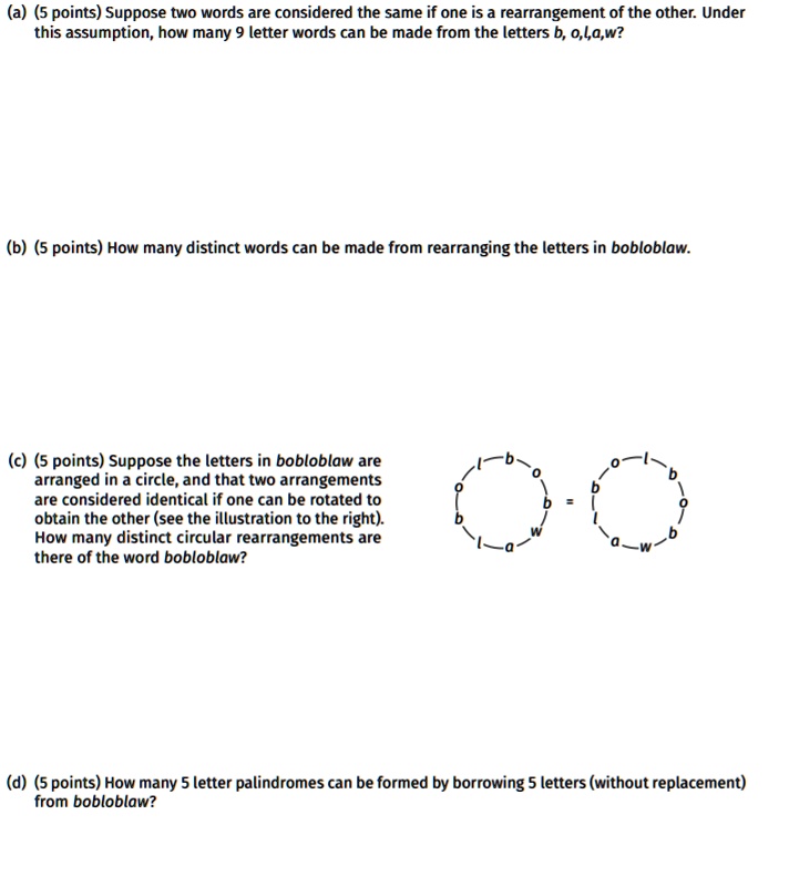SOLVED: (a) Suppose two words are considered the same if one is a ...