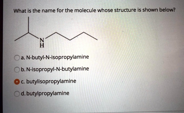 SOLVED: What is the name for the molecule whose structure is shown ...