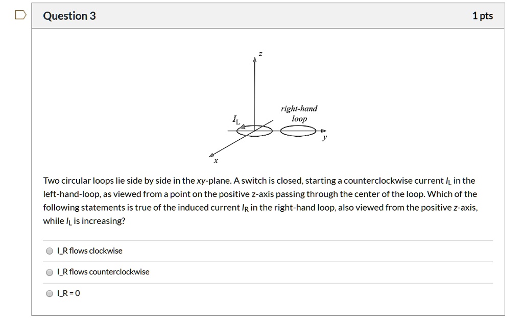 SOLVED: Two circular loops lie side by side in the xy-plane. A switch is closed, starting ...