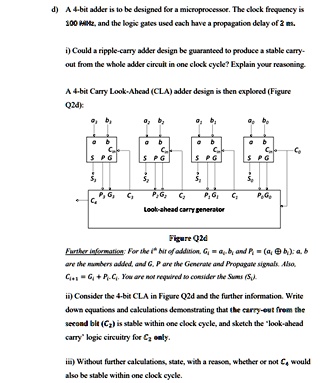 SOLVED: A 4-bit adder is to be designed for a microprocessor. The clock frequency is 500 MHz ...