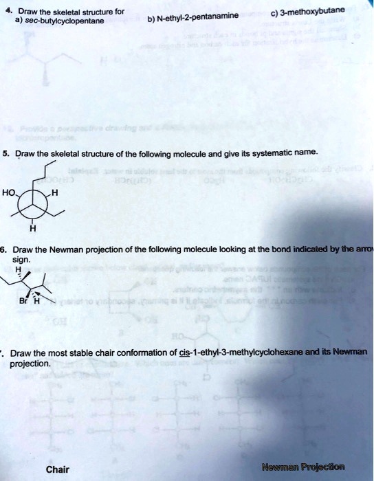 SOLVED: Dram the skeletal structure for soc-butylcyclopentane 3 ...