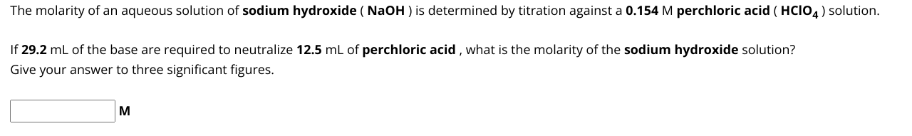 SOLVED: The molarity of an aqueous solution of sodium hydroxide ( NaOH ...