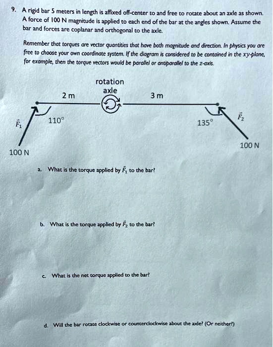 SOLVED: A force of 100 N magnitude is applied to each end of the bar at ...
