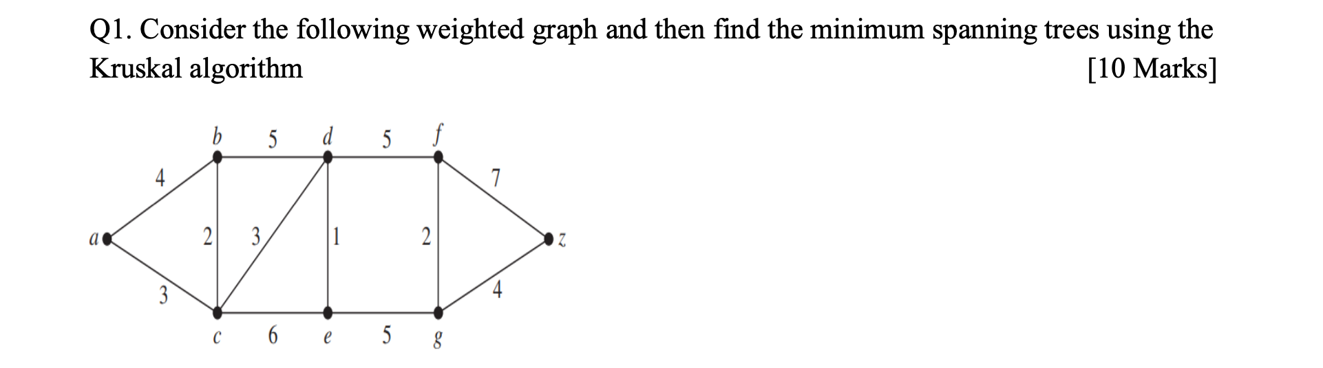 Q1. Consider the following weighted graph and then find the minimum ... Q1. Consider the following weighted graph and then find the minimum ...