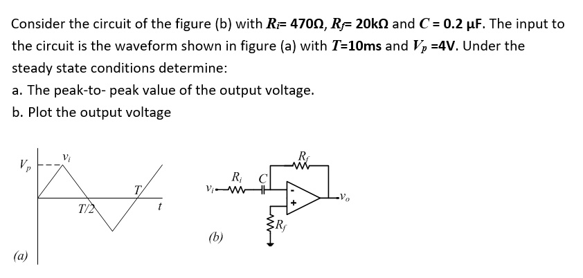 consider the circuit of the figureb withr470qr20kq and c02fthe input to the circuit is the ...