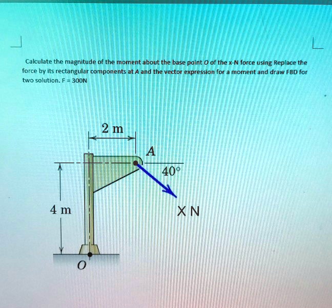 SOLVED: Calculate the magnitude of the moment about the base polnt of ...