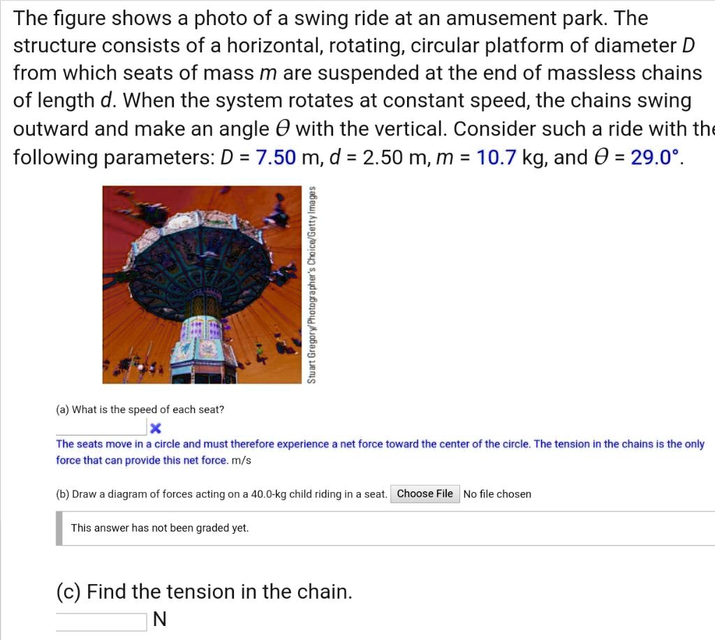 SOLVED: The figure shows a photo of a swing ride at an amusement park ...