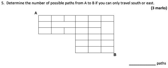 SOLVED: Determine the number of possible paths from A to B if vou can ...