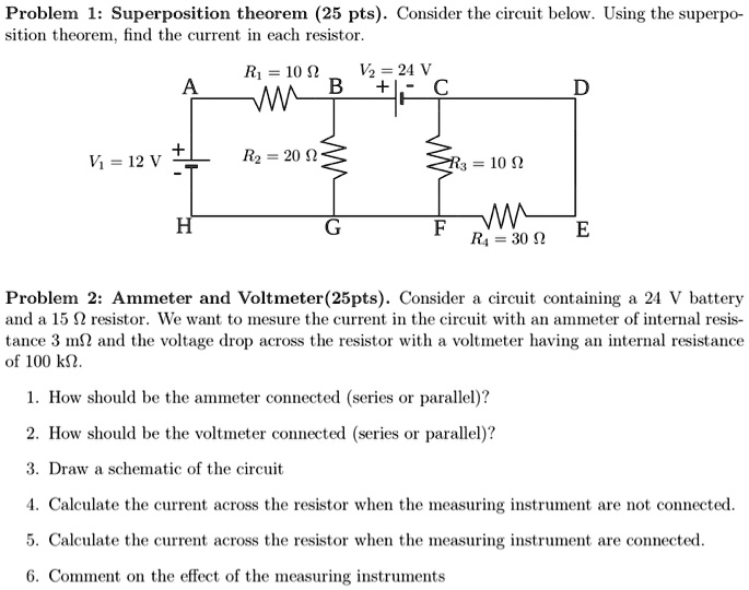 Solved Problem 1 Superposition Theorem 25 Pts Consider The Circuit