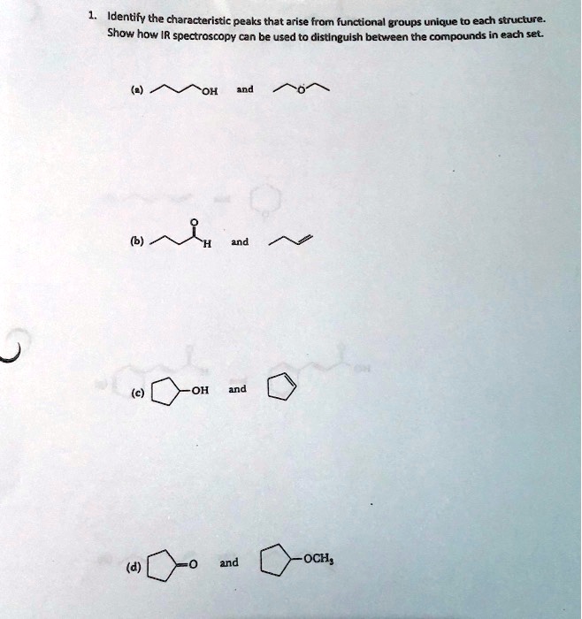 1. Identify the characteristic peaks that arise from functional groups ...