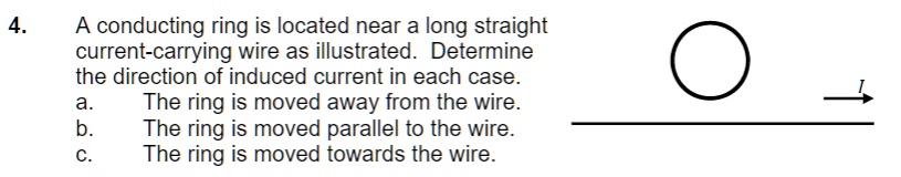 SOLVED:conducting ring is located near a long straight current-carrying ...