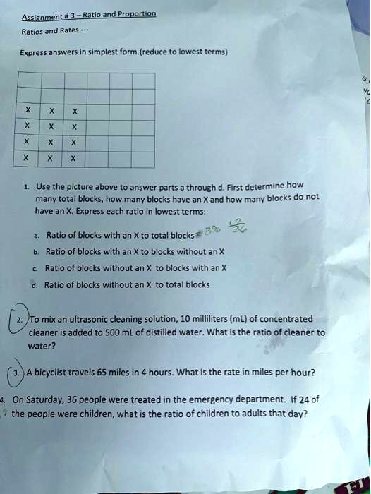 Assignment #3 – Ratio and Proportion Ratios and Rates – Express answers ...