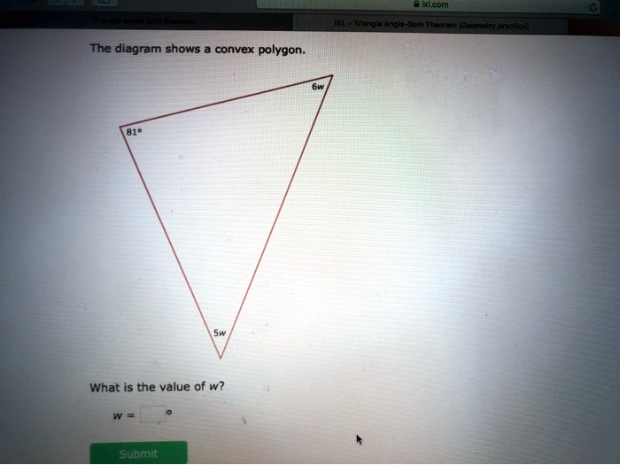 SOLVED: ILcom The diagram shows convex polygon What is the value of w? Submit