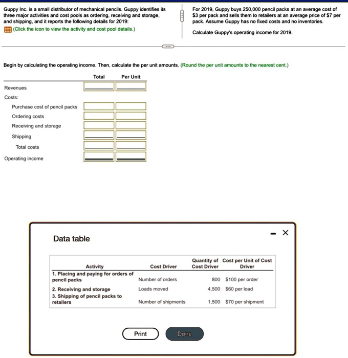 Guppy Inc. is a small distributor of mechanical pencils. Guppy identifies its three major ...