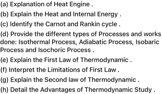 SOLVED: (a) Explanation of Heat Engine (b) Explain the Heat and ...