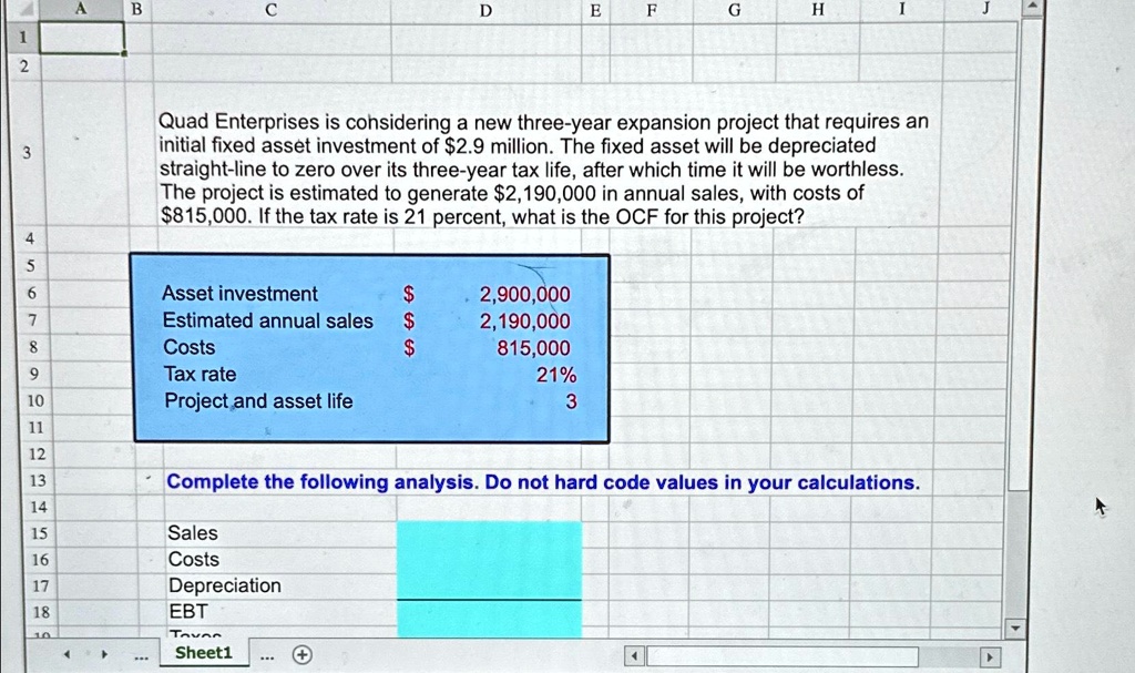 Quad Enterprises is considering a new three-year expansion project that requires an initial ...