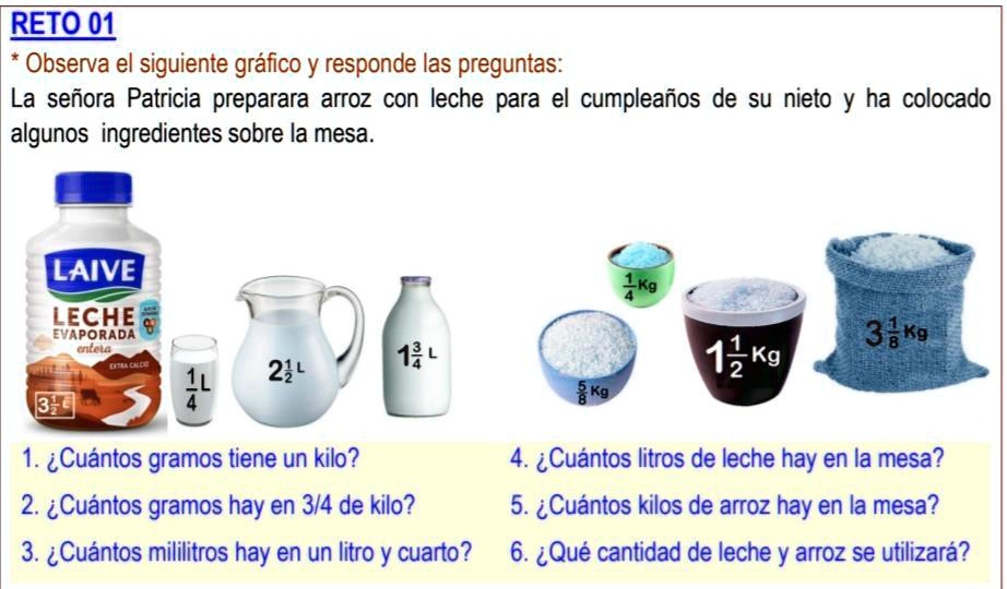 SOLVED 1 Cu ntos Gramos Tiene Un Kilo 2 Cu ntos Gramos Hay En 3 4