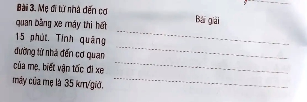 Solved Bà I 3 Mẹ Ä‘i Tá« Nhà đến Cáa Hà Ng Quần Bằng Xe