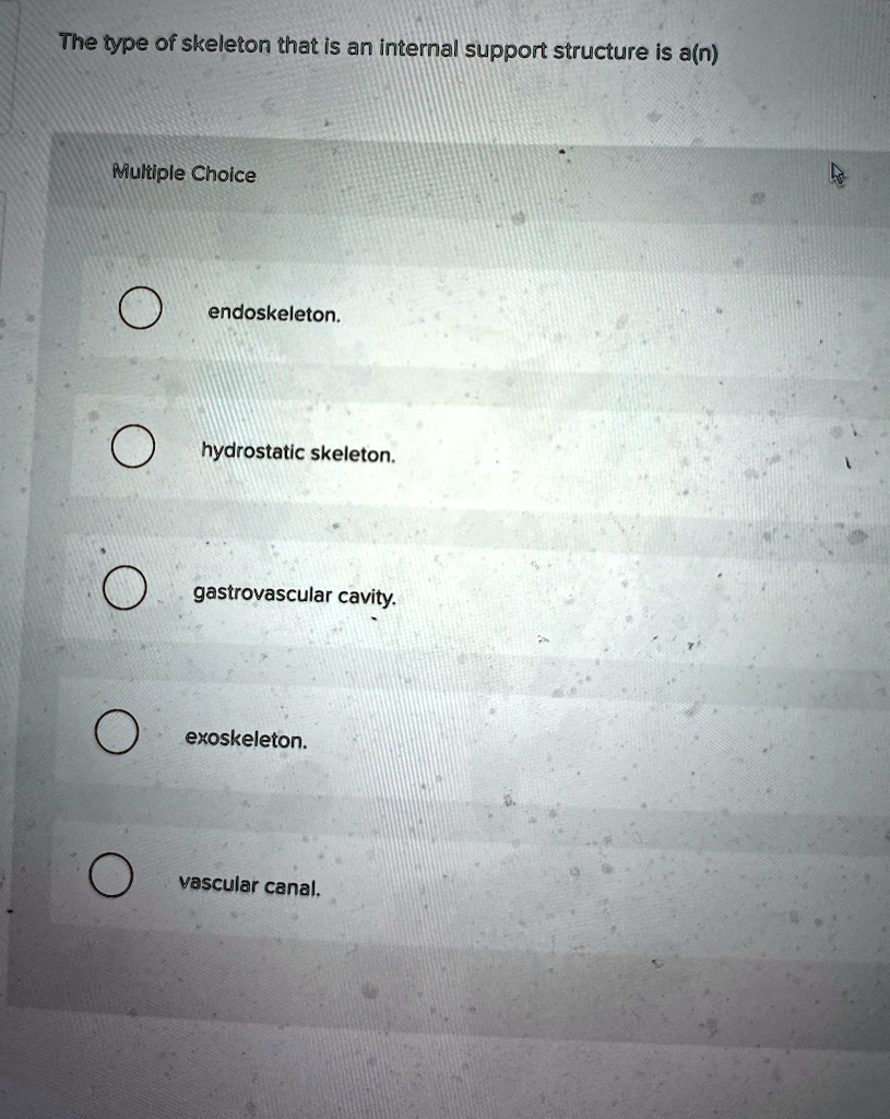 The type of skeleton that is an internal support structure is a(n ...