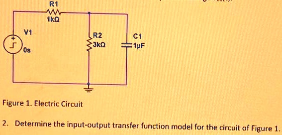 V1 0s R1 1k? R2 C1 3k? 1?F Figure 1. Electric Circuit 2. Determine the ...