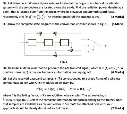 SOLVED: Help me solve this Q2) Let there be a half-wave dipole antenna ...