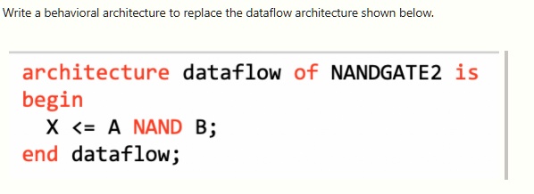 Solved Write Behavioral Architecture To Replace The Dataflow