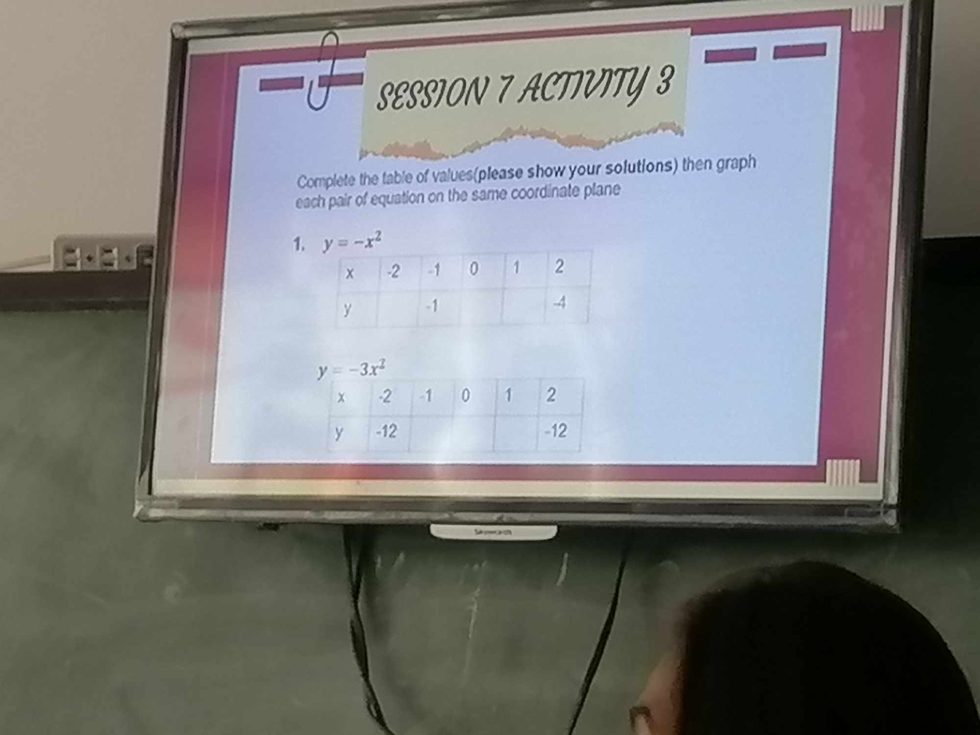 SOLVED: Complete the table of values(please show your solutions) then graph each pair of ...