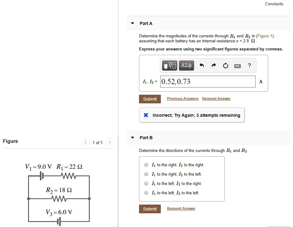 Solved Part A Determine The Magnitudes Of The Currents Through R1 And