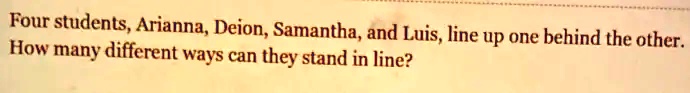 four students arianna deion samantha and luis line up one behind the ...