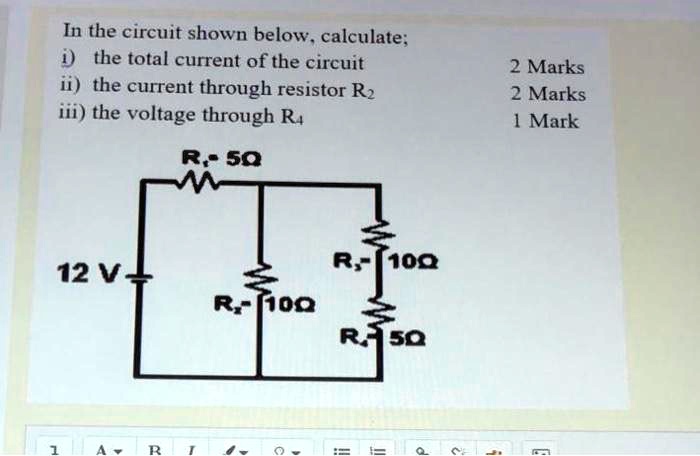 SOLVED: In the circuit shown below, calculate: the total current of the circuit, the current ...