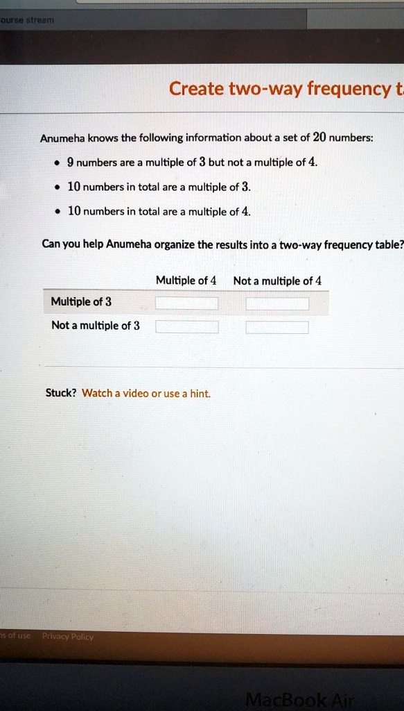 SOLVED: Anumeha knows the following information about a set of 20 numbers: 9 numbers are ...