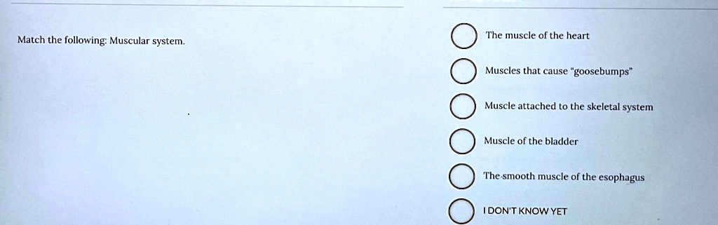 The muscle of the heart Muscles that cause "goosebumps" Muscle attached ...