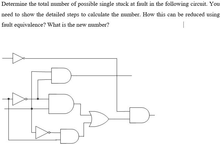 Determine the total number of possible single stuck at fault in the following circuit. You need ...