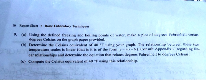 SOLVED: Text: Report Sheet Basic Laboratory Techniques (a) Using the ...