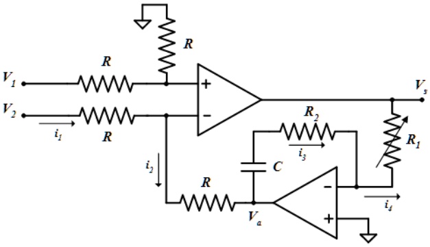 SOLVED: The circuit in the figure represents a differential amplifier ...