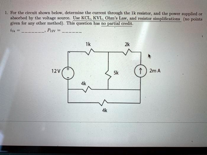ifor the circuit shown belowdetermine the current through the ik ...