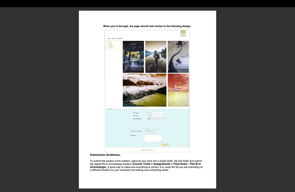 Solved Texts Use Html And Css To Create A Web Page With The Following Specifications See