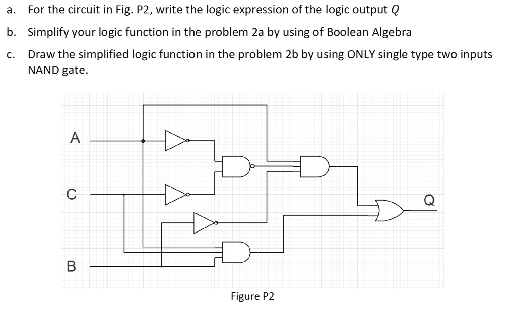 Solved A For The Circuit In Fig P2 Write The Logic Expression Of The Logic Output Q B 5621