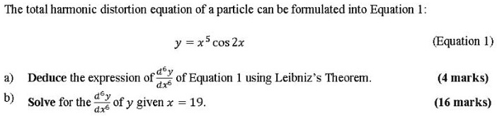 SOLVED: The total harmonic distortion equation of a particle can be ...