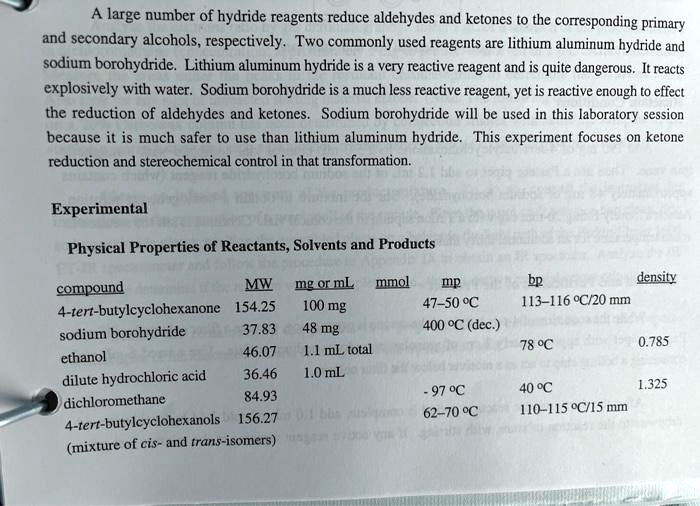 large number of hydride reagents reduce aldehydes and ketones to the ...
