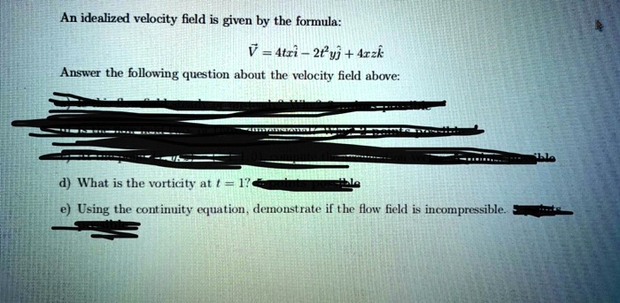 An idealized velocity field is given by the formula:A… - SolvedLib