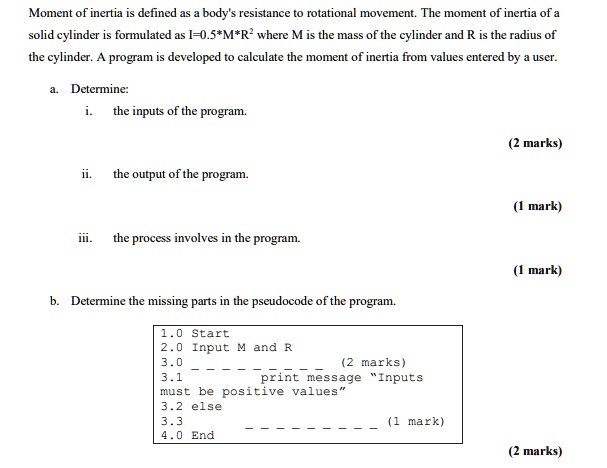 SOLVED: Moment of inertia is defined as a bodys resistance to rotational movement. The moment of ...