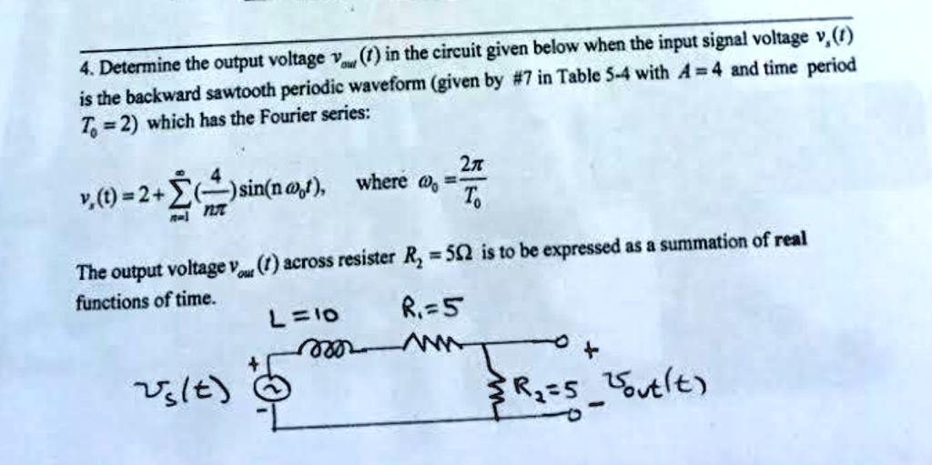 Solved Determine The Output Voltage V1 In The Circuit Given Below When 9332