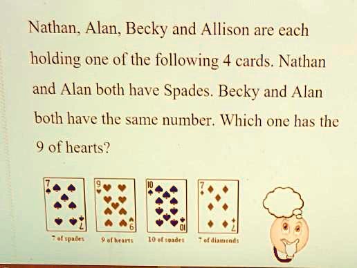 nathan alan becky and allison are each holding one of the following 4 ...