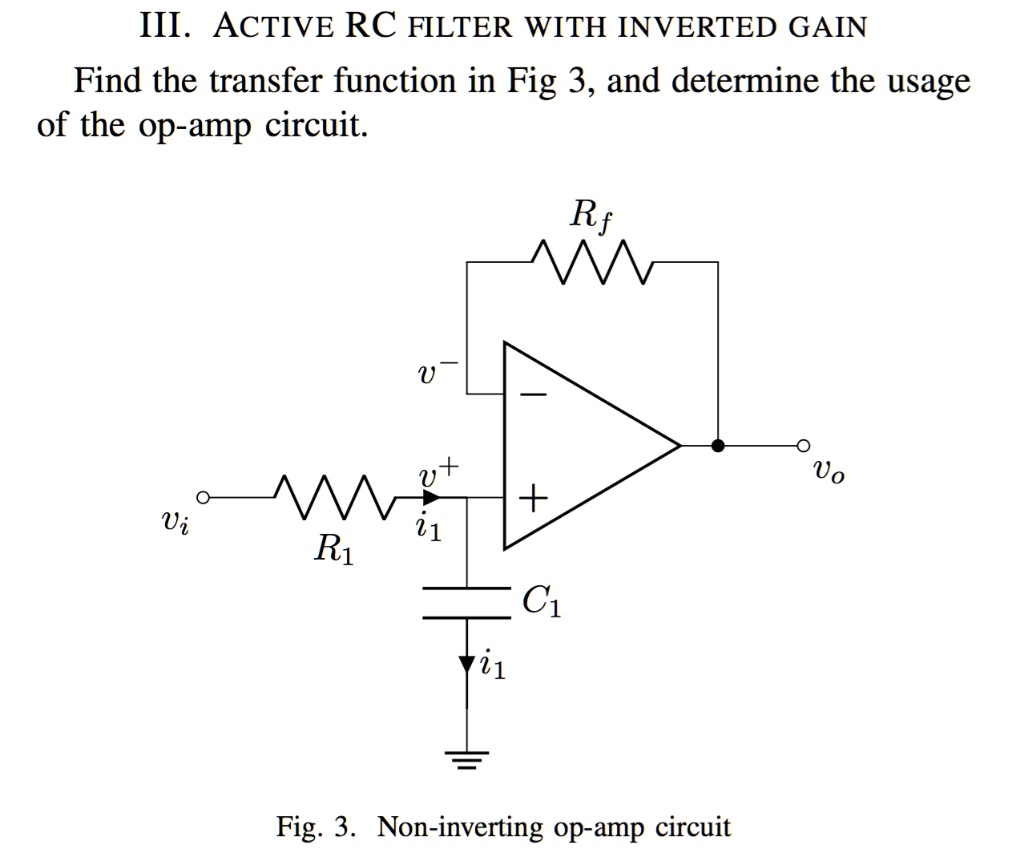 Solved Ii Active Rc Filter With Inverted Gain Find The Transfer Function In Fig 3 And
